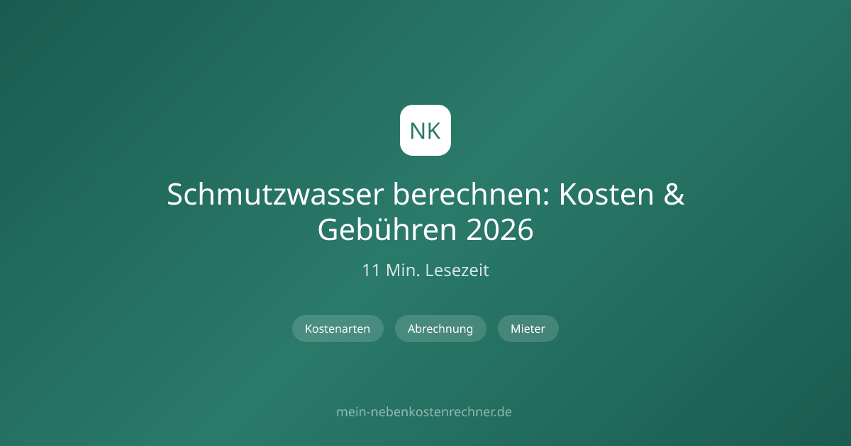 Abwasserkosten Berechnen