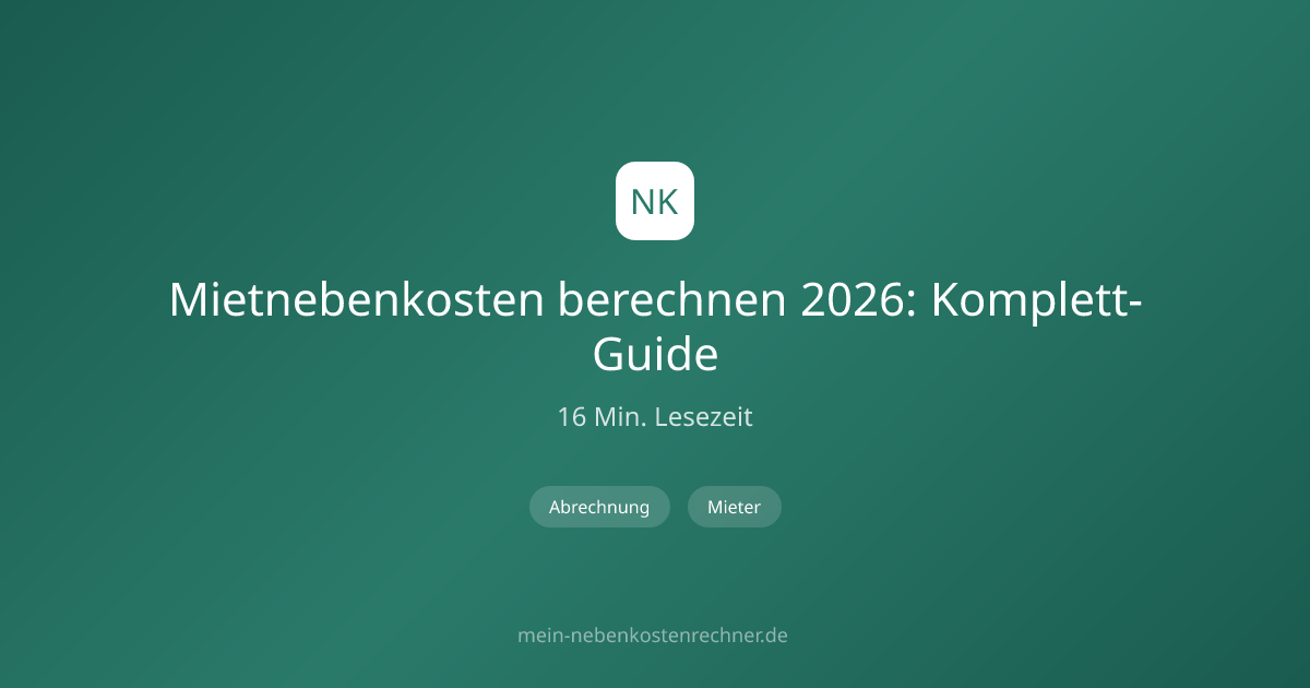 Mietnebenkosten Berechnen